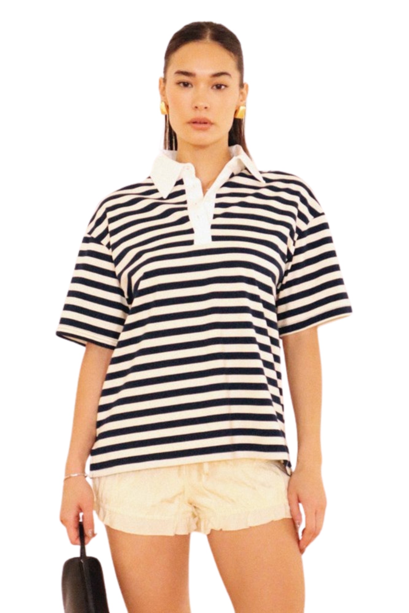 CLASSIC STRIPPED COLLAR POLO SHIRT – MissD Concept Store
